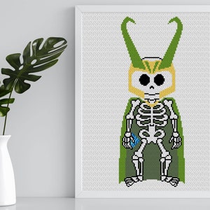 Loki Skeleton Cross Stitch Pattern - Etsy