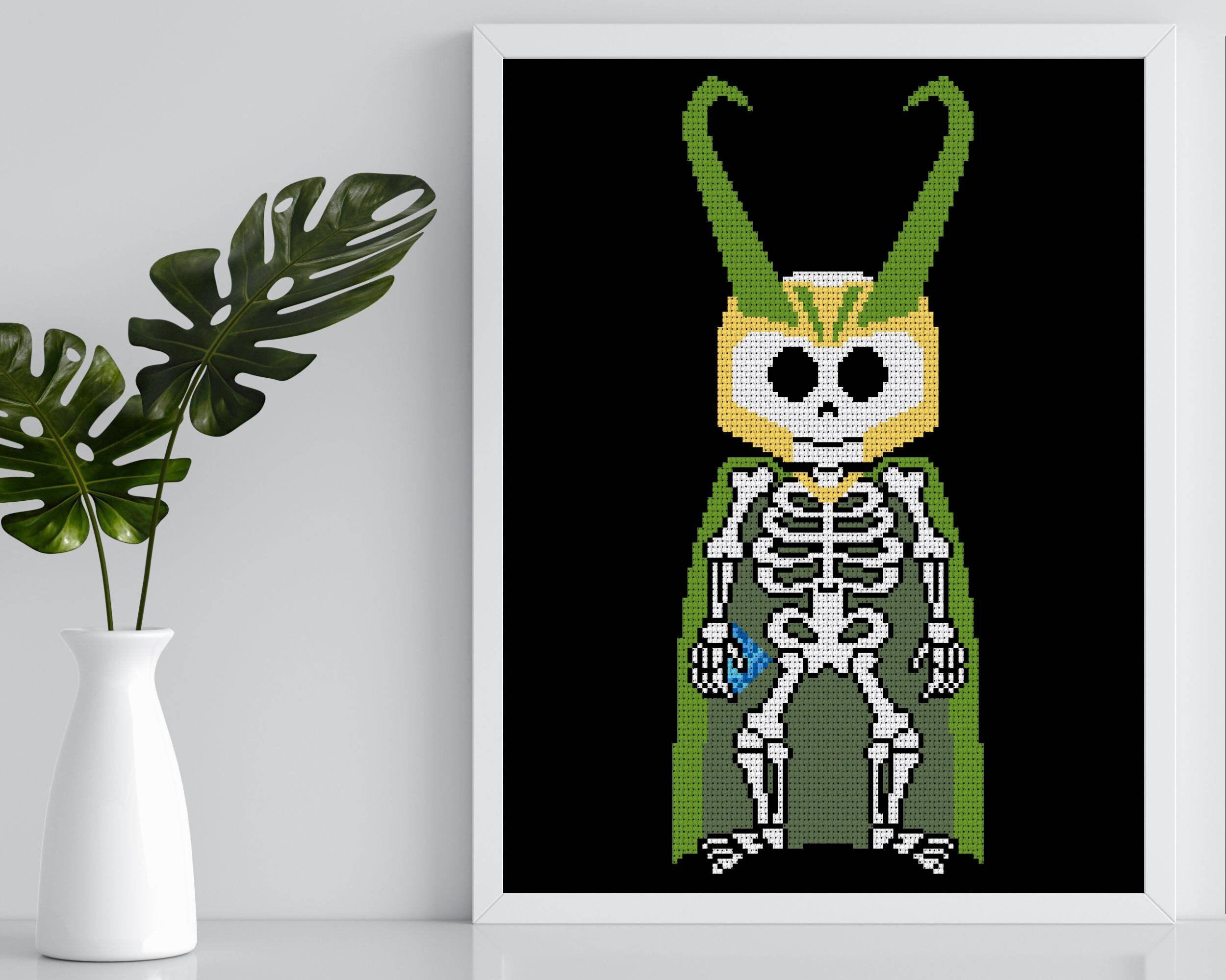 Loki Skeleton Cross Stitch Pattern - Etsy