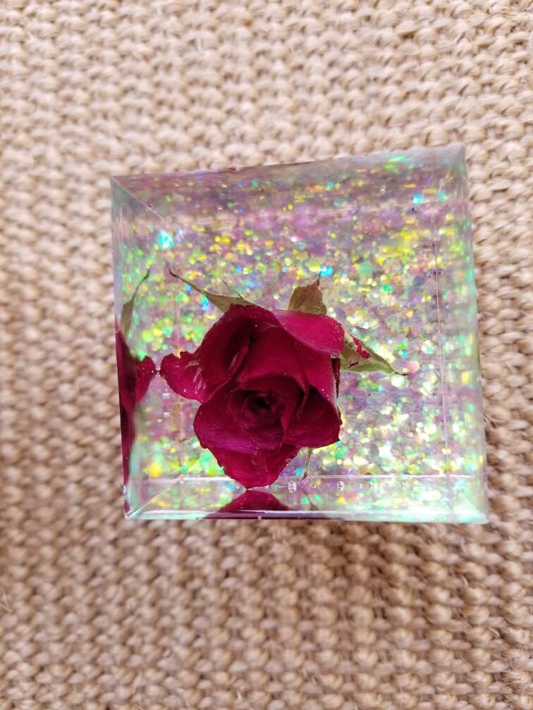 Real Rose Paperweight, Small Paperweight, Valentines Day Gift for Her ...