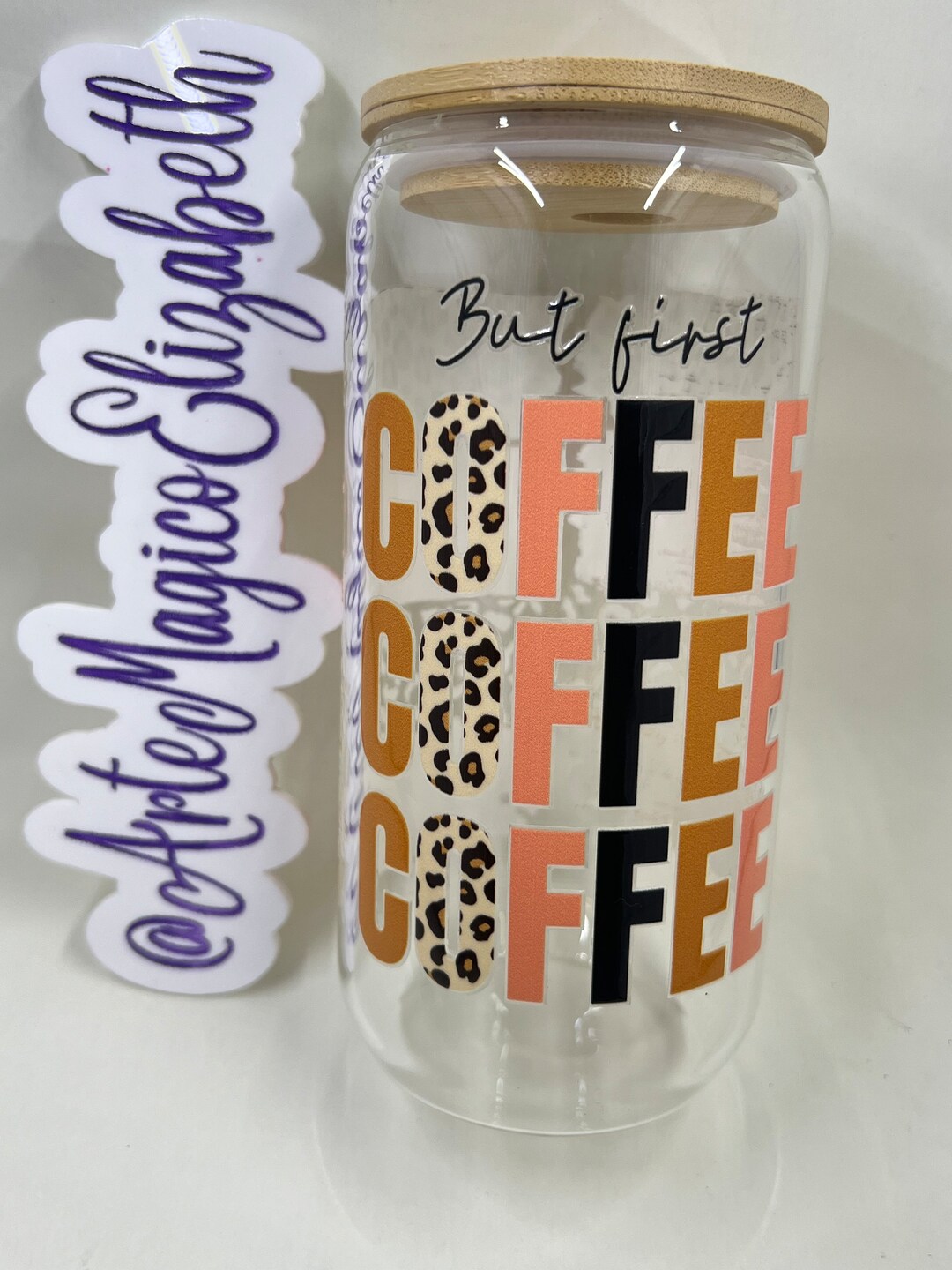 But First Coffee Glass Tumbler, Iced Coffee Tumbler, Iced Coffee Mug ...
