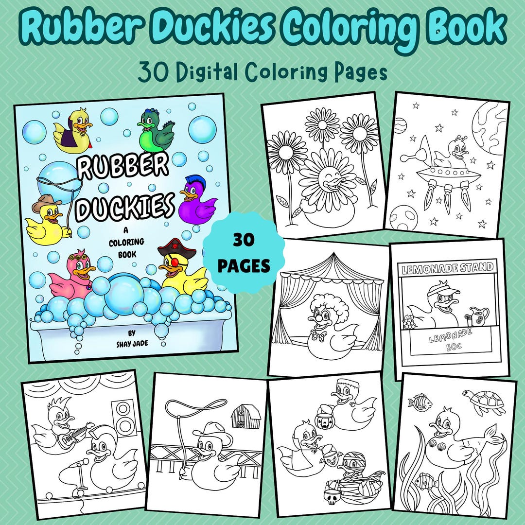 Rubber Ducky Printable Coloring Pages - Etsy