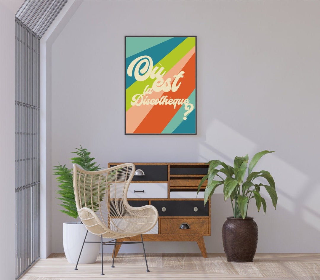 Ou Est La Discothek Print | Disco Druckbare Wandkunst | 70er Jahre ...