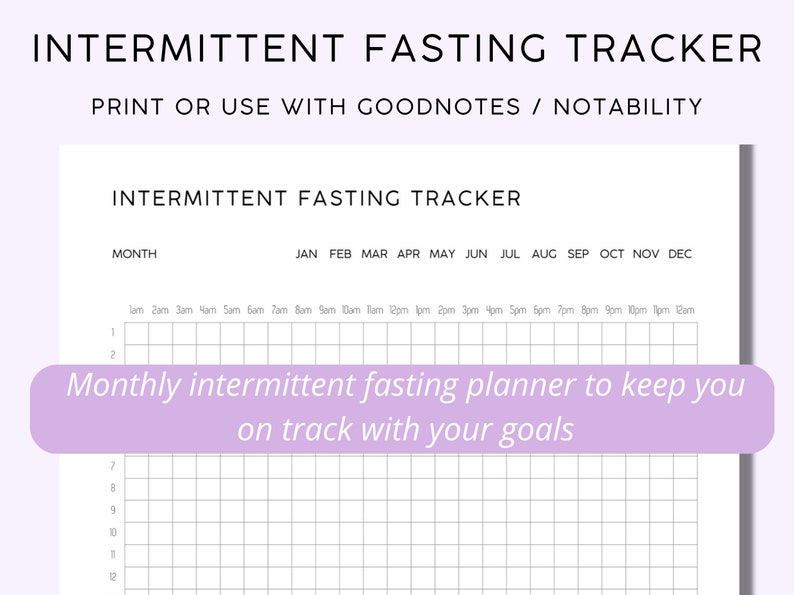 Intermittent Fasting Tracker Printable Intermittent Fasting Logbook Fasting Tracker Printable ...