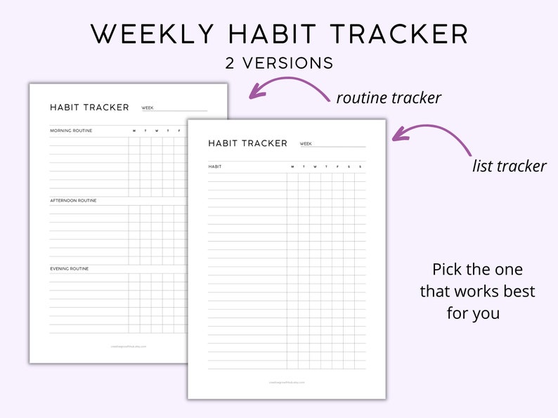 Habit Tracker Printable | Monthly Habit and Routine Tracker | Weekly ...