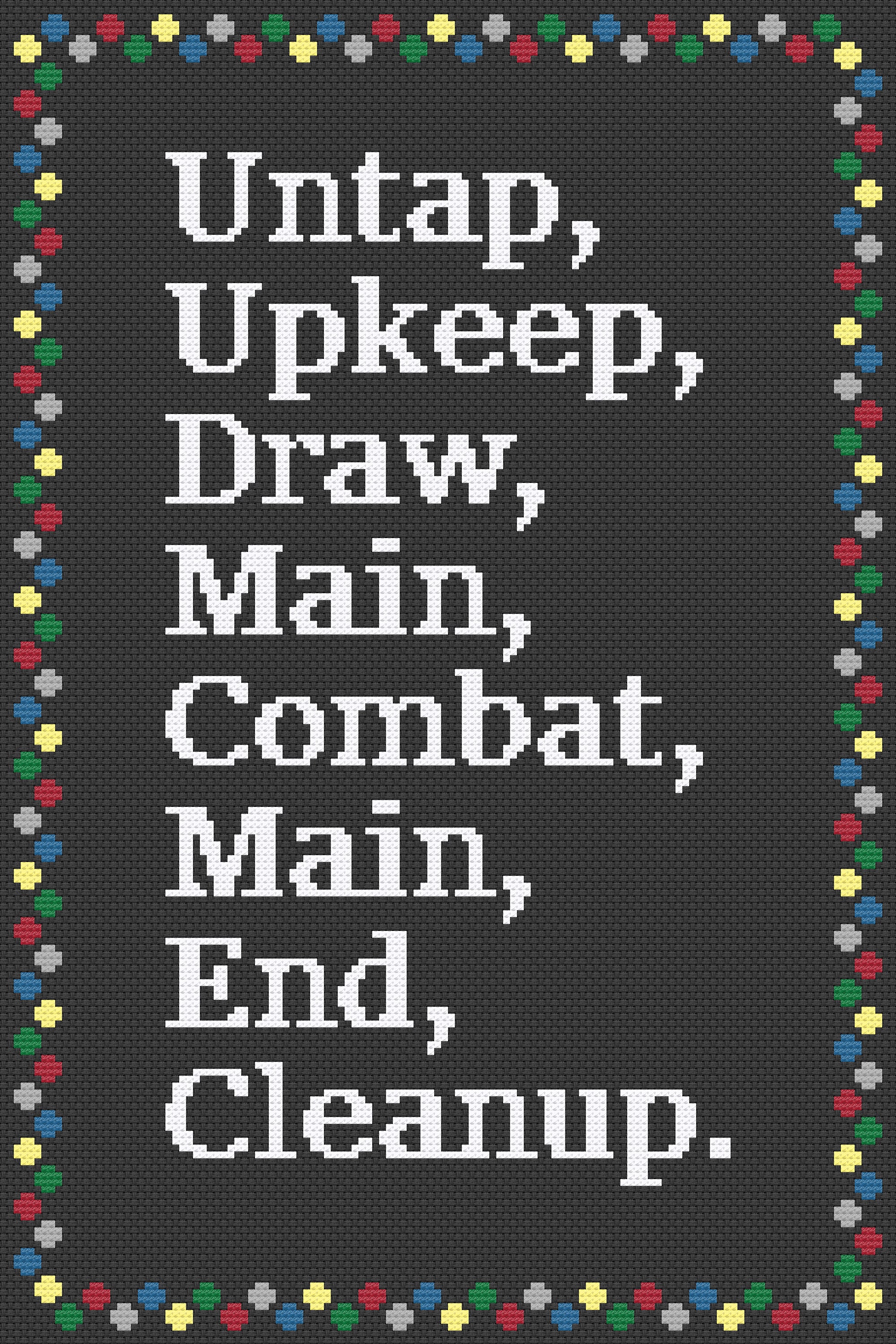 Magic the Gathering MTG Table Top Card Game Turn Order Cross Stitch ...