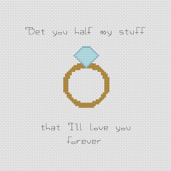 Marriage or Engagement Cross Stitch Pattern Bet You Half My | Etsy