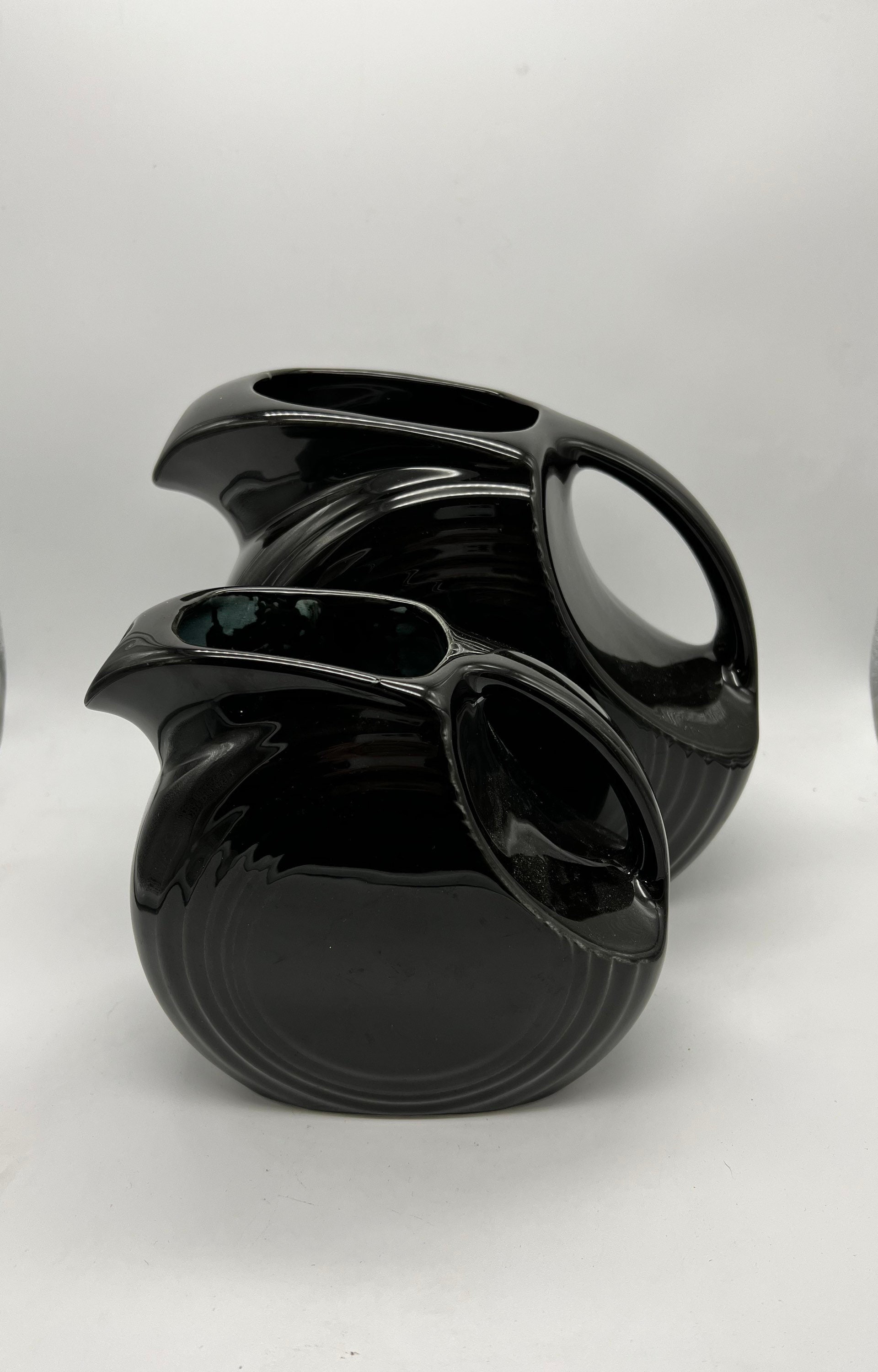 2 Vintage Black Fiestaware Pitchers Large and Small - Etsy