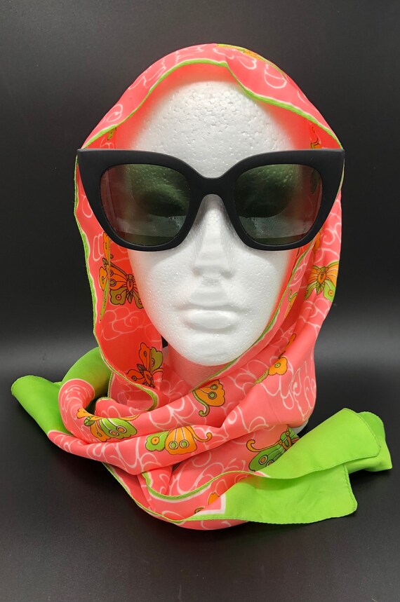 Vintage Italian Scarf Bright Primary Colors Large Squ… - Gem