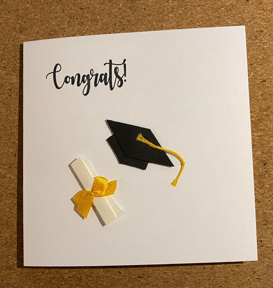 Congrats Graduation Card, Cap Diploma, Congratulations - Etsy