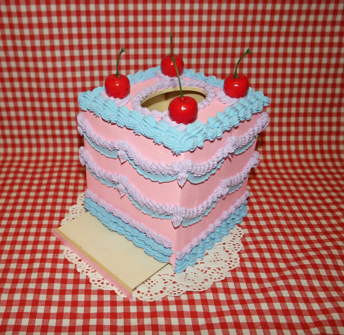 Vintage-style Pink Blue and Purple Fake Cake Tissue Box With - Etsy