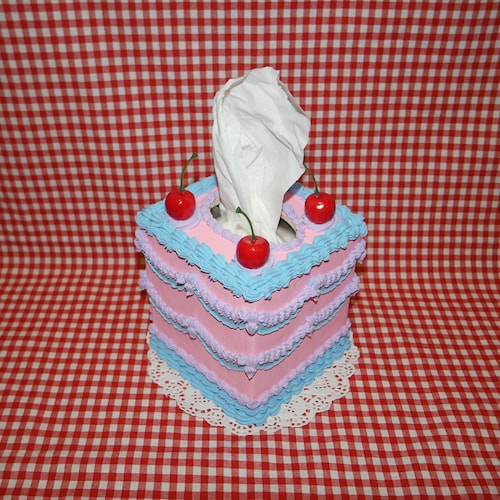 Pink Cake Tissue Box Cover - Etsy