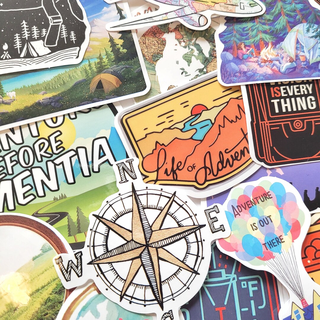 Aventure Stickers, Travel Stickers, Nature Camping Decal, Laptop ...