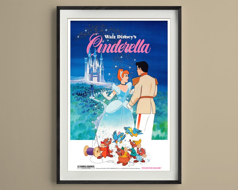 Disney Cinderella Movie Poster Print 1981 Vintage Disney - Etsy