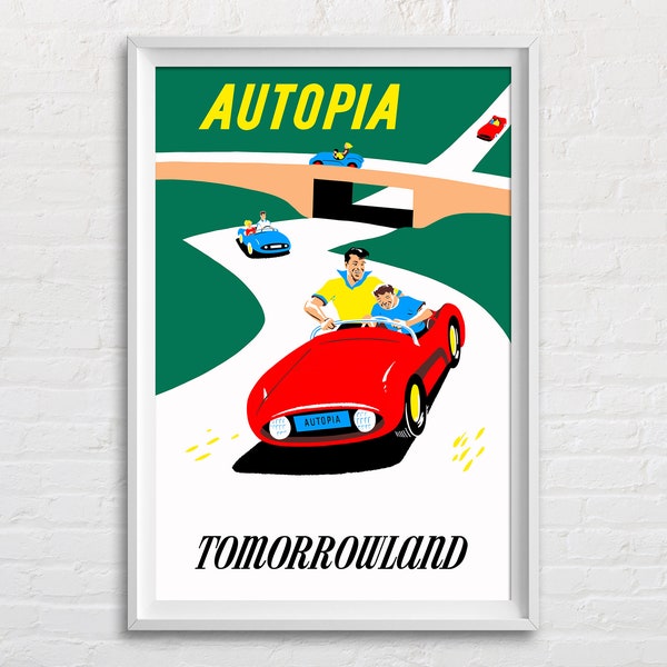 Autopia Disneyland Poster - Etsy