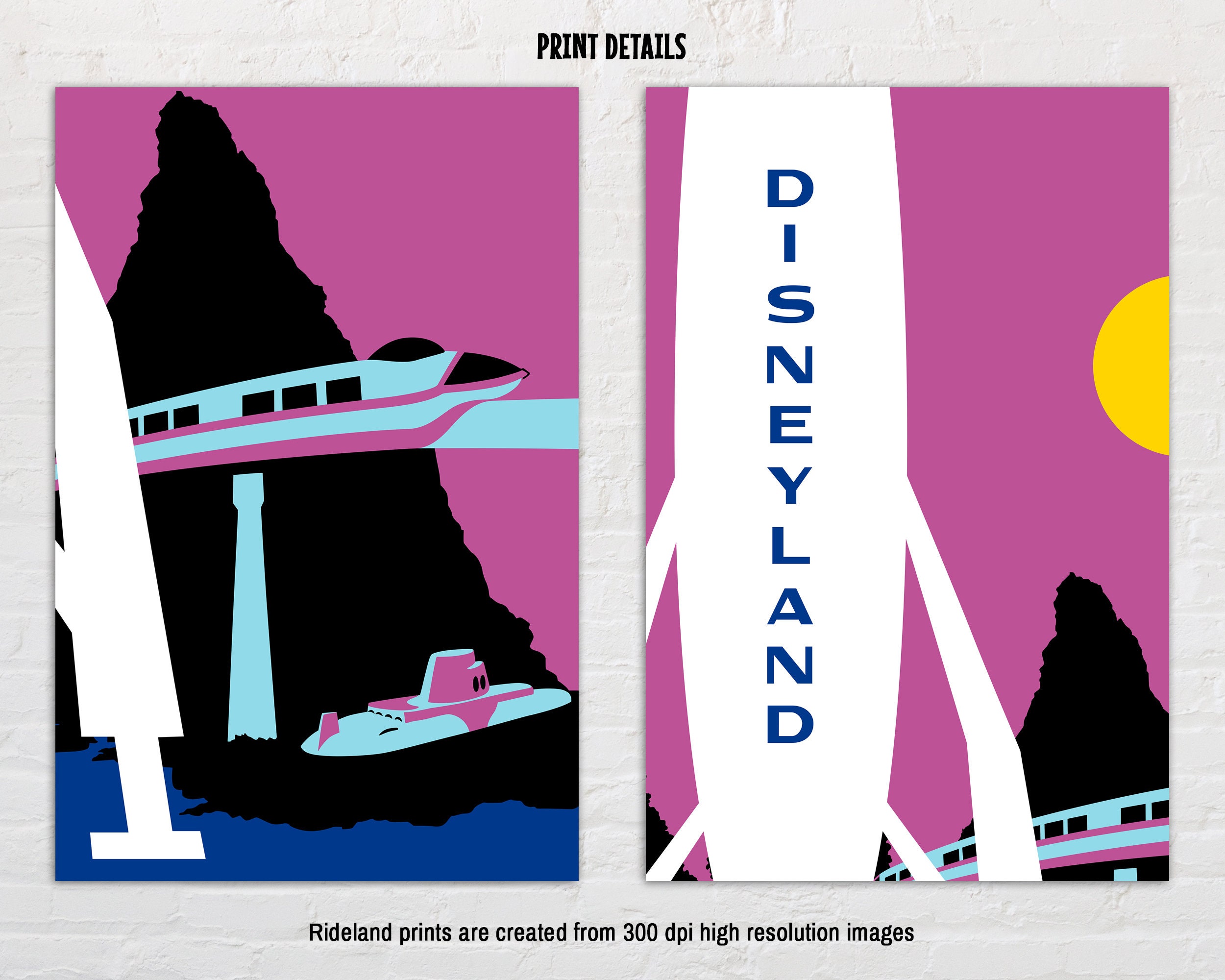 Vintage Disneyland Monorail Poster Print Rocket to the Moon - Etsy