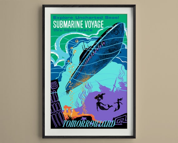 Submarine Voyage Attraction Poster Reproduction Print Vintage | Etsy