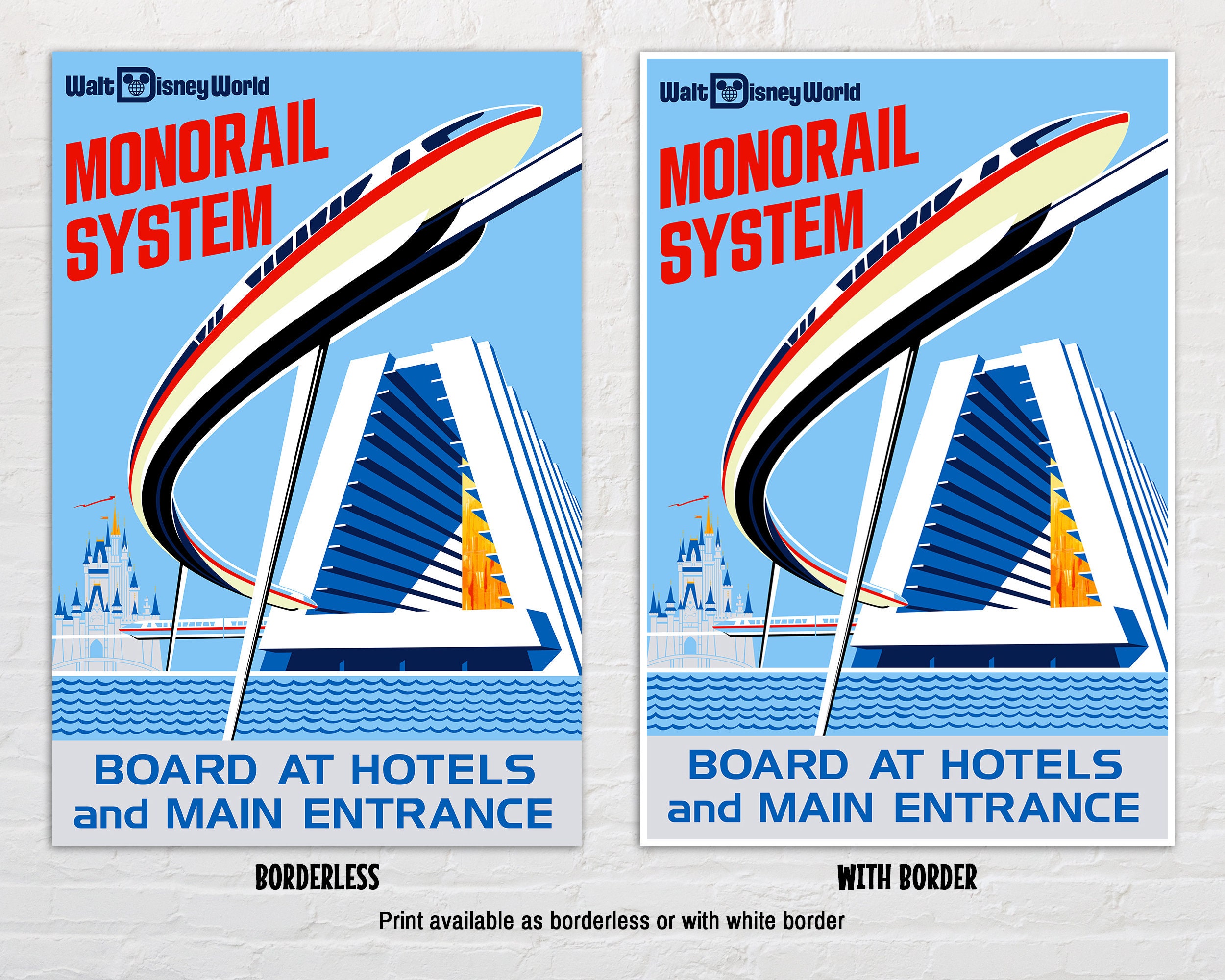 Monorail System 1978 Walt Disney World Poster Print With Cinderella's ...