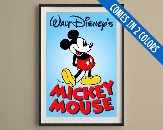 Mickey Mouse Poster Classic Mickey Mouse Print Walt Disney - Etsy