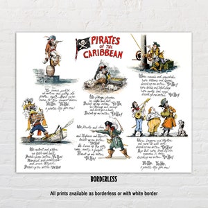 Pirates of the Caribbean Attraction Song Lyrics Poster Reproduction ...