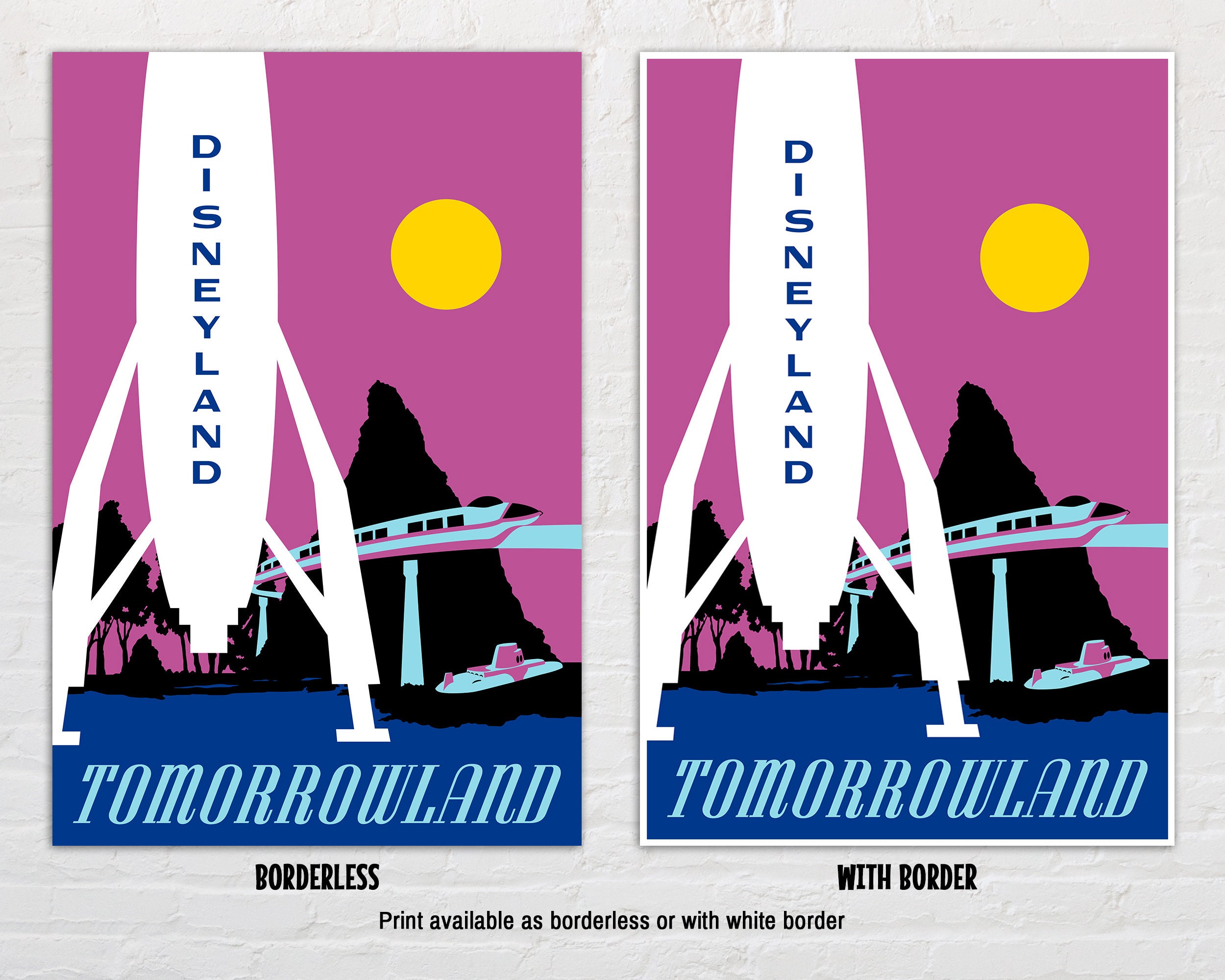 Vintage Disneyland Monorail Poster Print Rocket to the Moon - Etsy