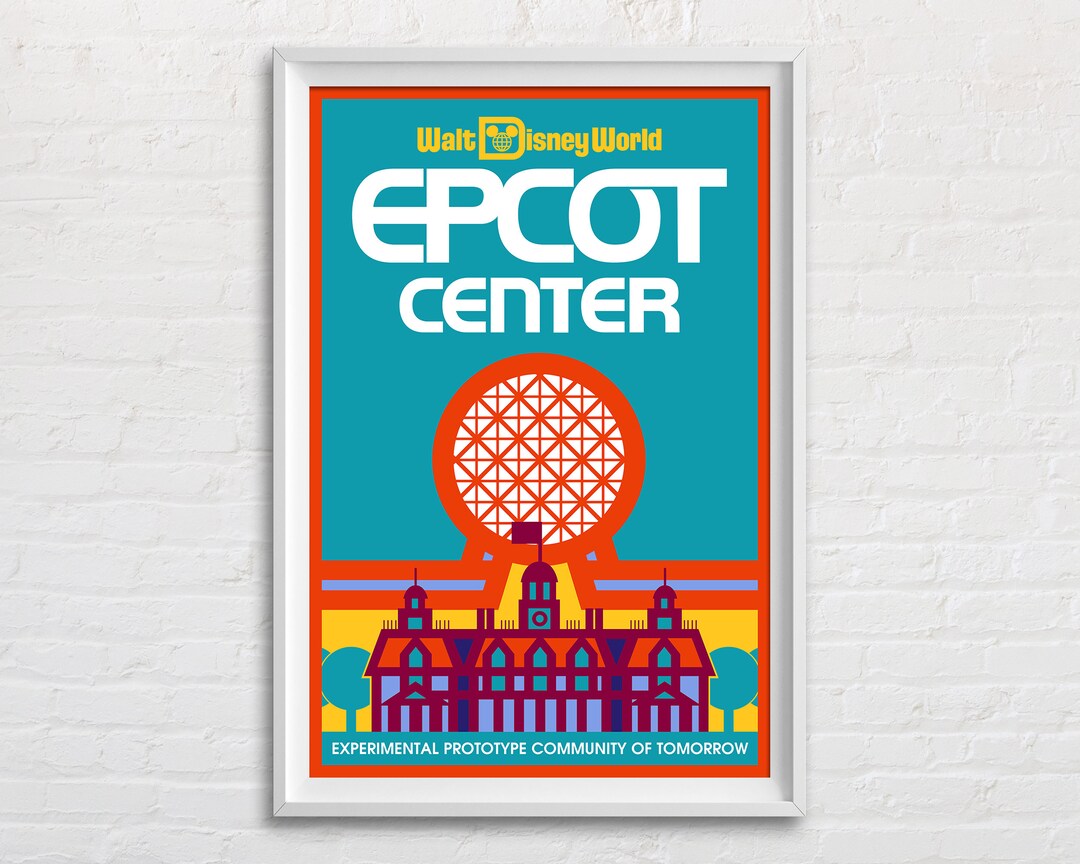 Epcot Center Walt Disney World Poster Print, Vintage Epcot Spaceship ...