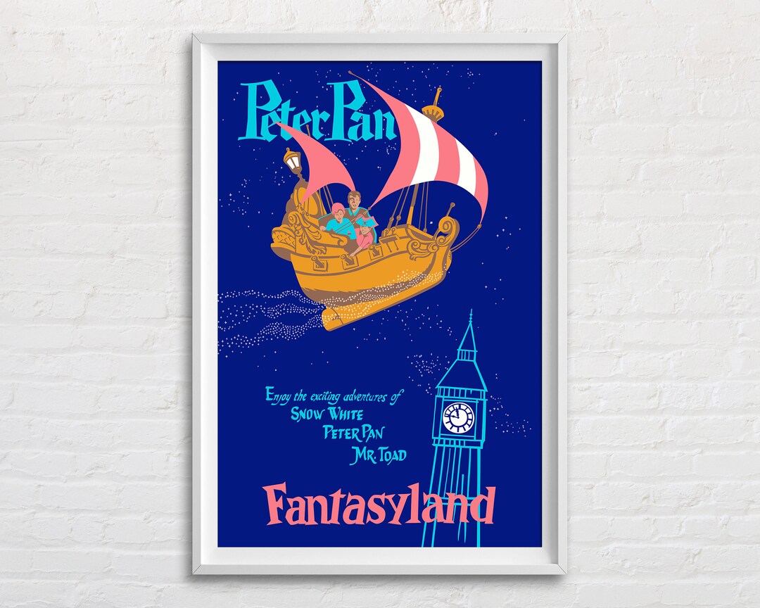 Peter Pan's Flight Vintage Attraction Poster Reproduction Print ...