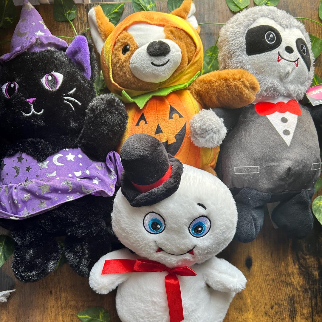 Spooky Halloween Stuffed Animals Plushie - Witch Cat Pumpkin Dog ...