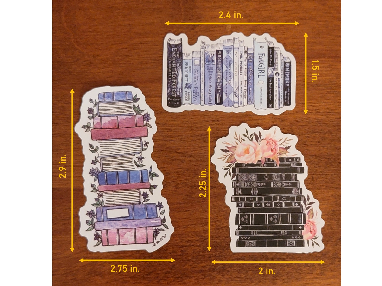 Book Stack Sticker Pack Set of 7 Vinyl Stickers for Book | Etsy