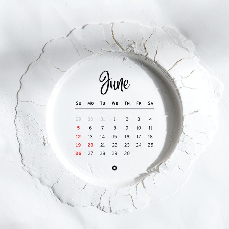 Minimalist White Printable Calendar, Instagram Post June 2022 Calendar ...