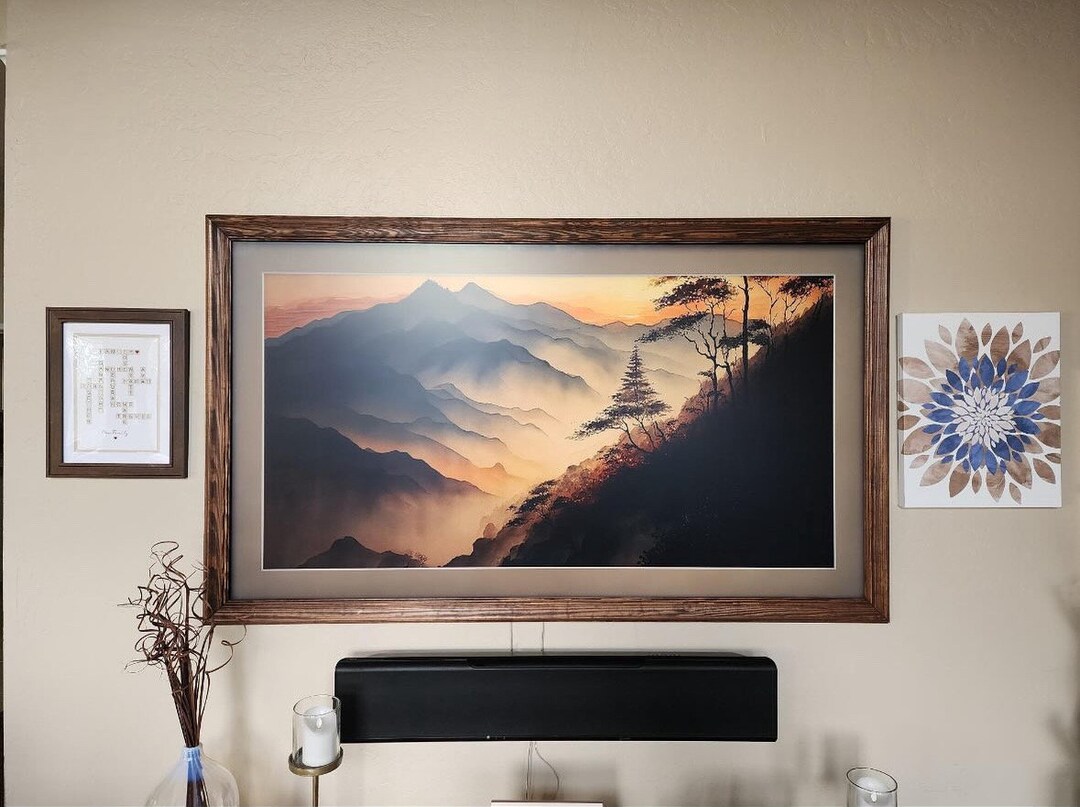 Wood Crown TV Frames, for ANY Tv Aesthetic Home Decor, Minimalist ...