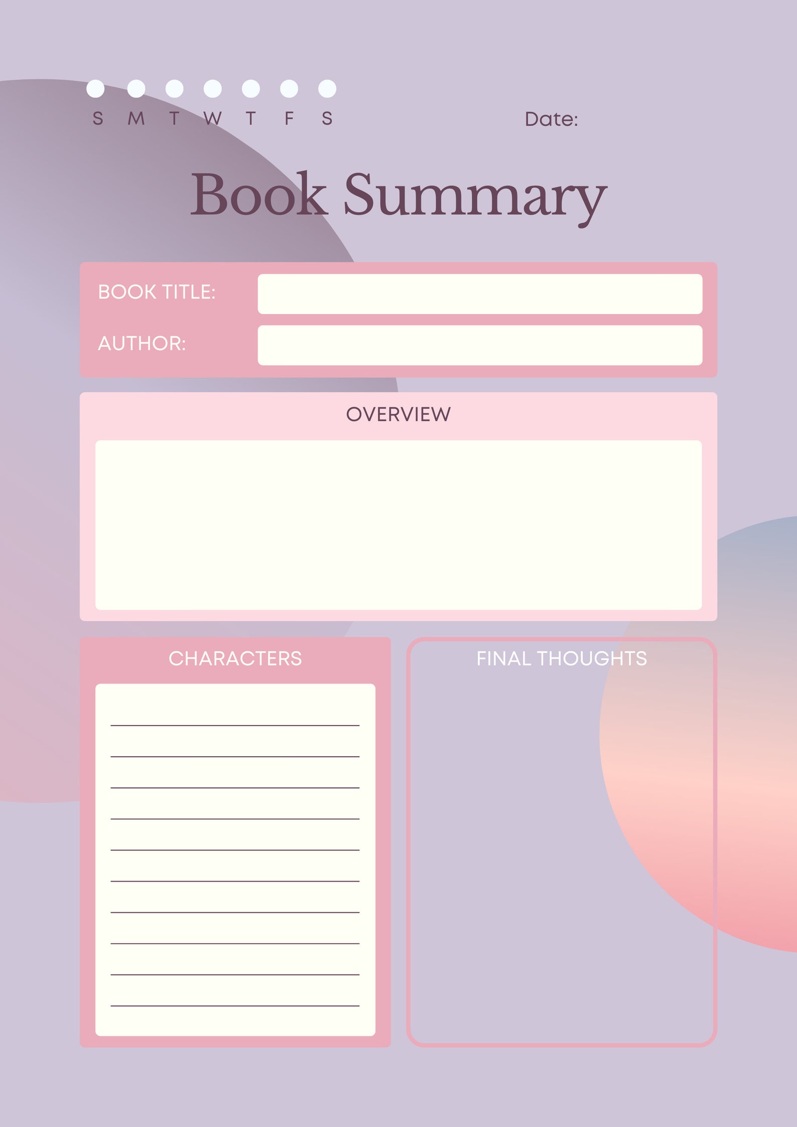 Printable Book Review Template Simple Book Review Template - Etsy