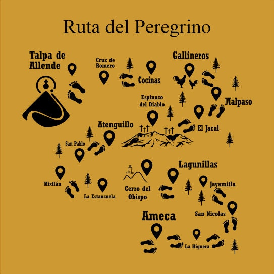 Talpa De Allende Pilgrim Route Vector Digital File - Etsy