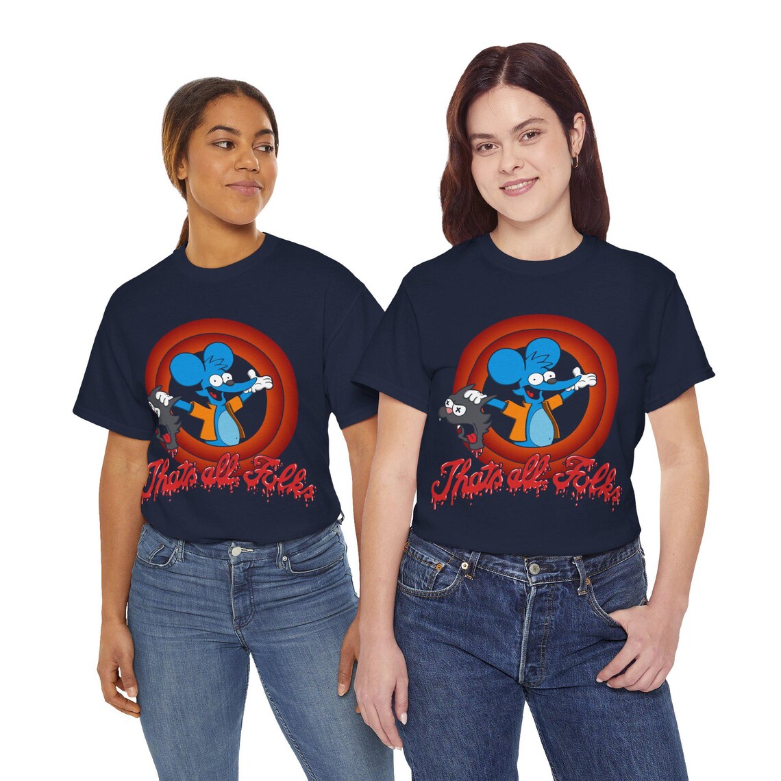 Funny Rat and Mouse Itchy and Scratchy Classic Cartoon Retro Tshirt ...