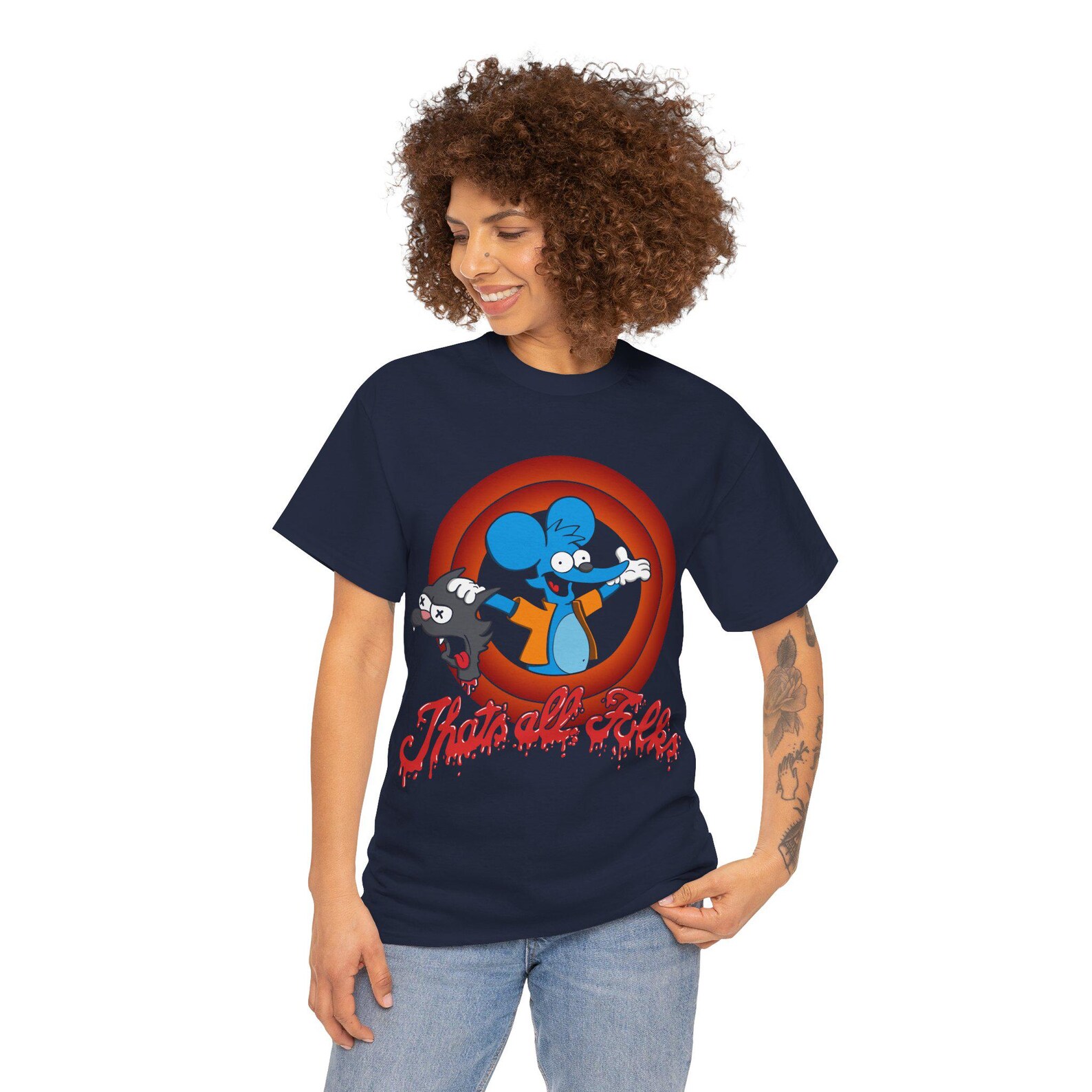 Funny Rat and Mouse Itchy and Scratchy Classic Cartoon Retro Tshirt ...