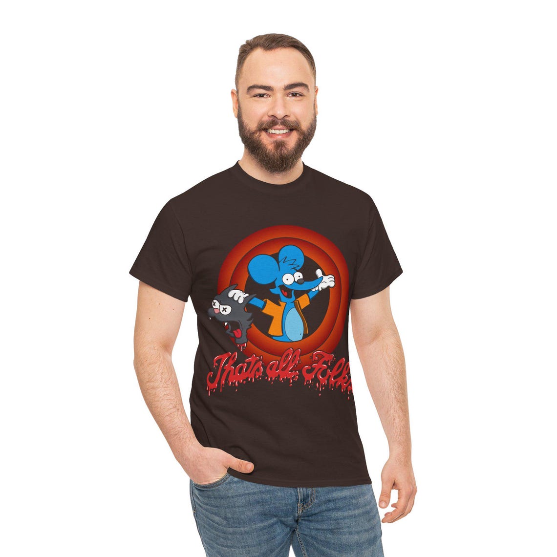 Funny Rat and Mouse Itchy and Scratchy Classic Cartoon Retro Tshirt ...