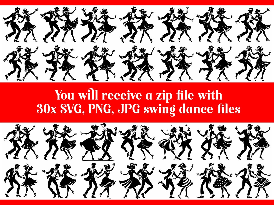 30 Swing Dance SVG Bundle, Swing Dance dxf, Swing Dance png, Swing ...
