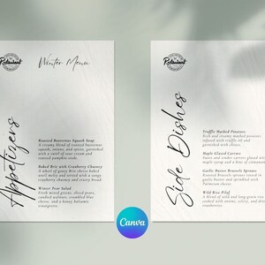Gorgeous Simple Menu Template for Luxury Restaurant, Editable Template ...