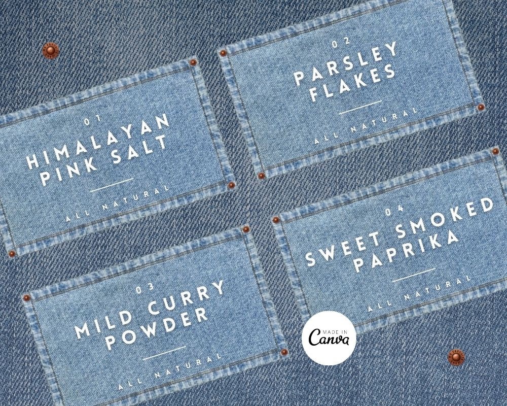 Spice Labels, Editable Template, Food Labels, Editable Labels, Herbs ...