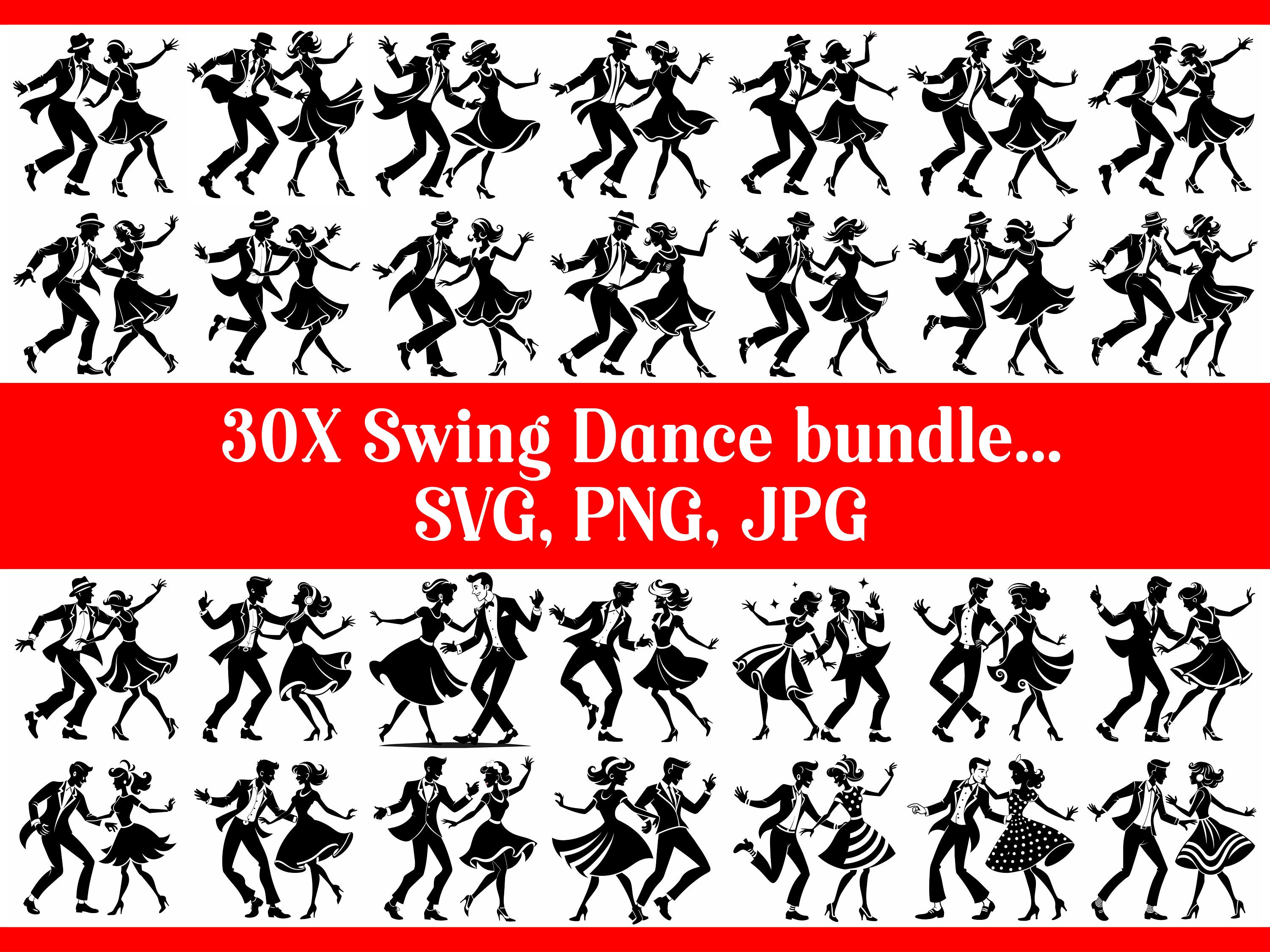 30 Swing Dance SVG Bundle, Swing Dance Dxf, Swing Dance Png, Swing ...