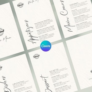 Gorgeous Simple Menu Template for Luxury Restaurant, Editable Template ...