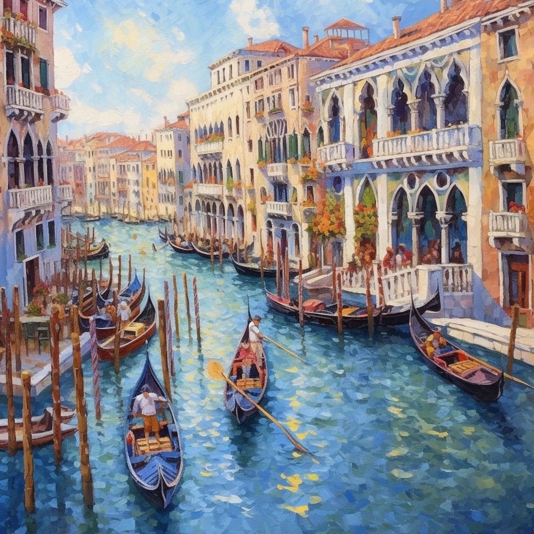 A Scene From Venice | Canvas - Etsy