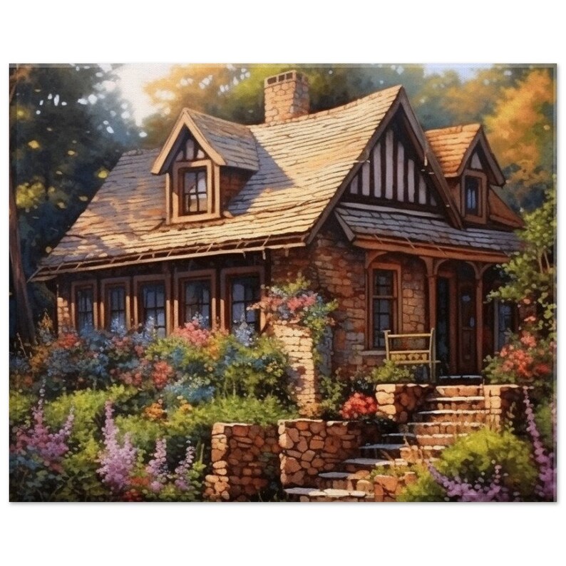 A Rustic Cottage | Canvas - Etsy