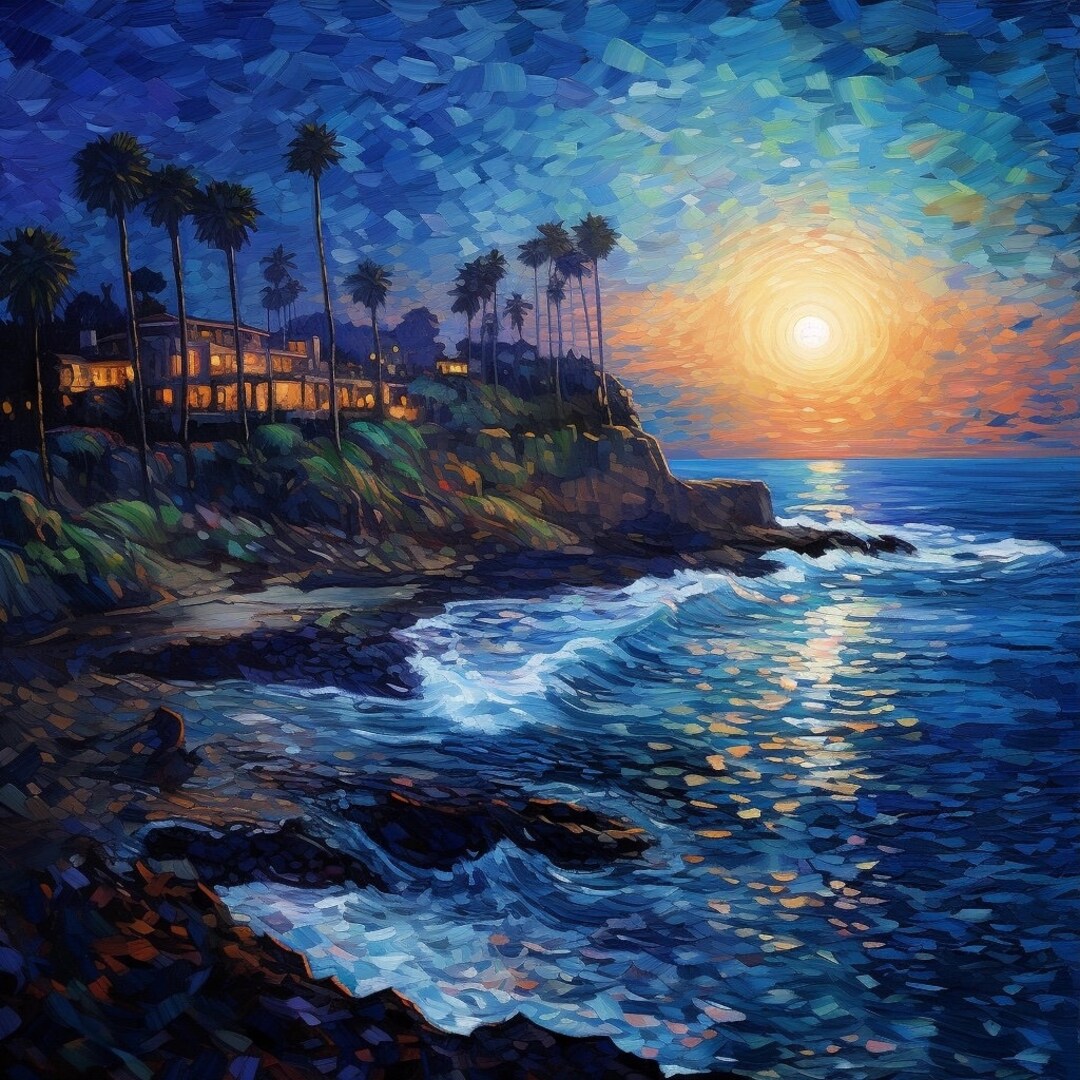 La Jolla Cove at Night | Canvas - Etsy