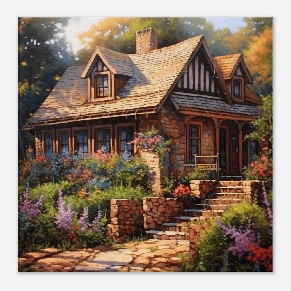 A Rustic Cottage | Canvas - Etsy