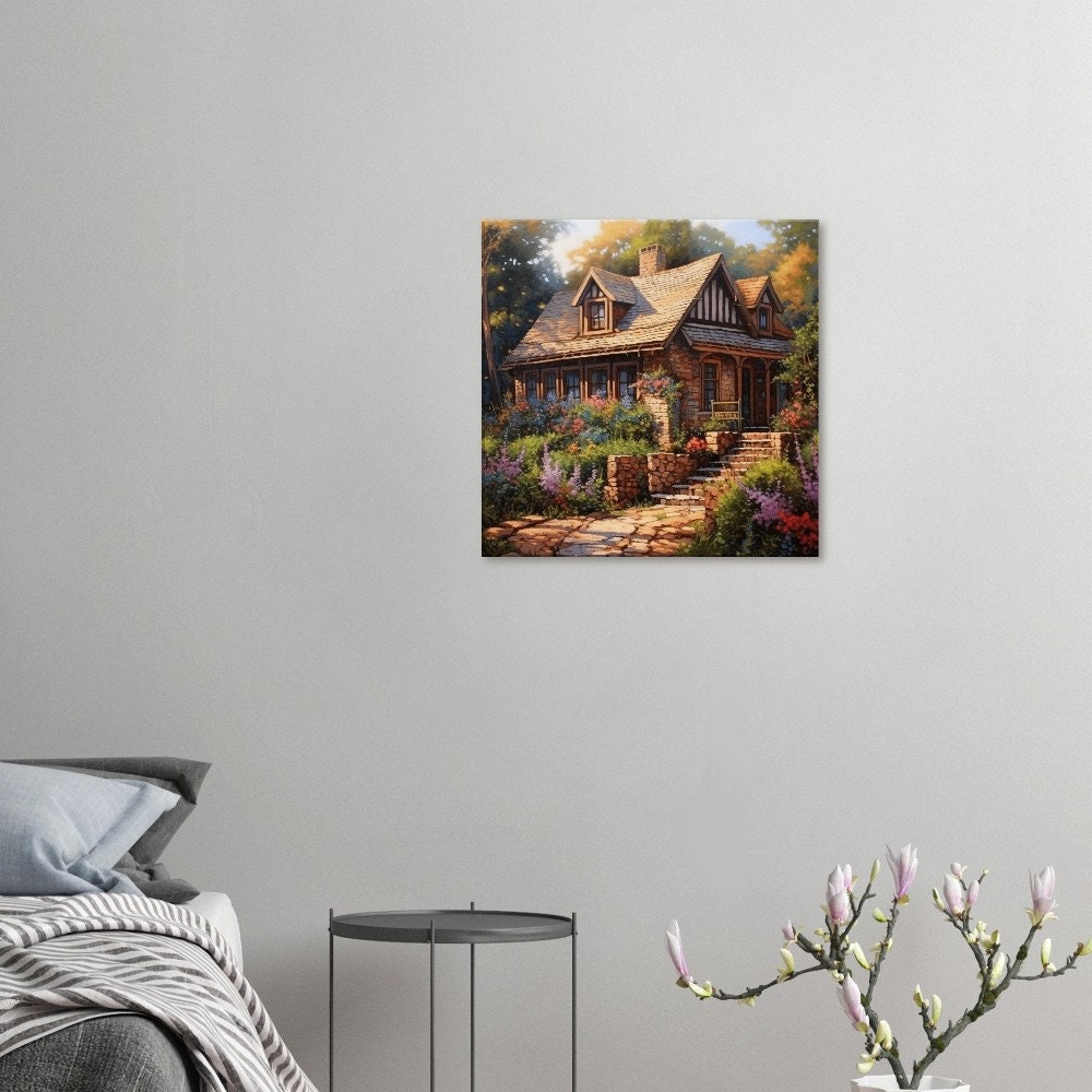 A Rustic Cottage | Canvas - Etsy