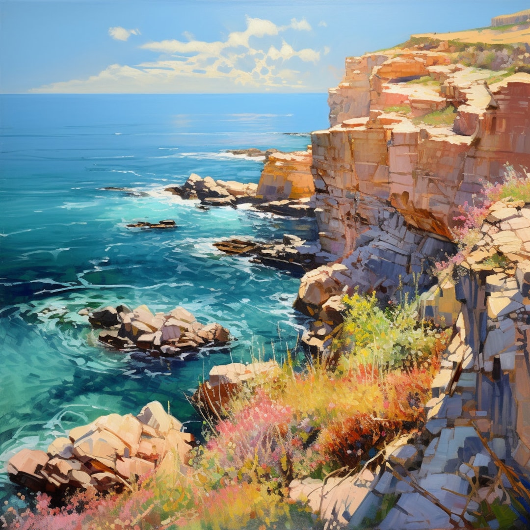 A Seaside Cliff | Canvas - Etsy