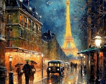Paris in the 1800s at Night - Etsy