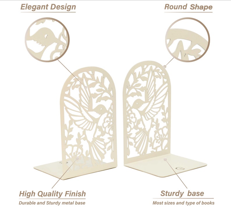 CNK Decorative Bookends Book End (white Hummingbird) - Etsy