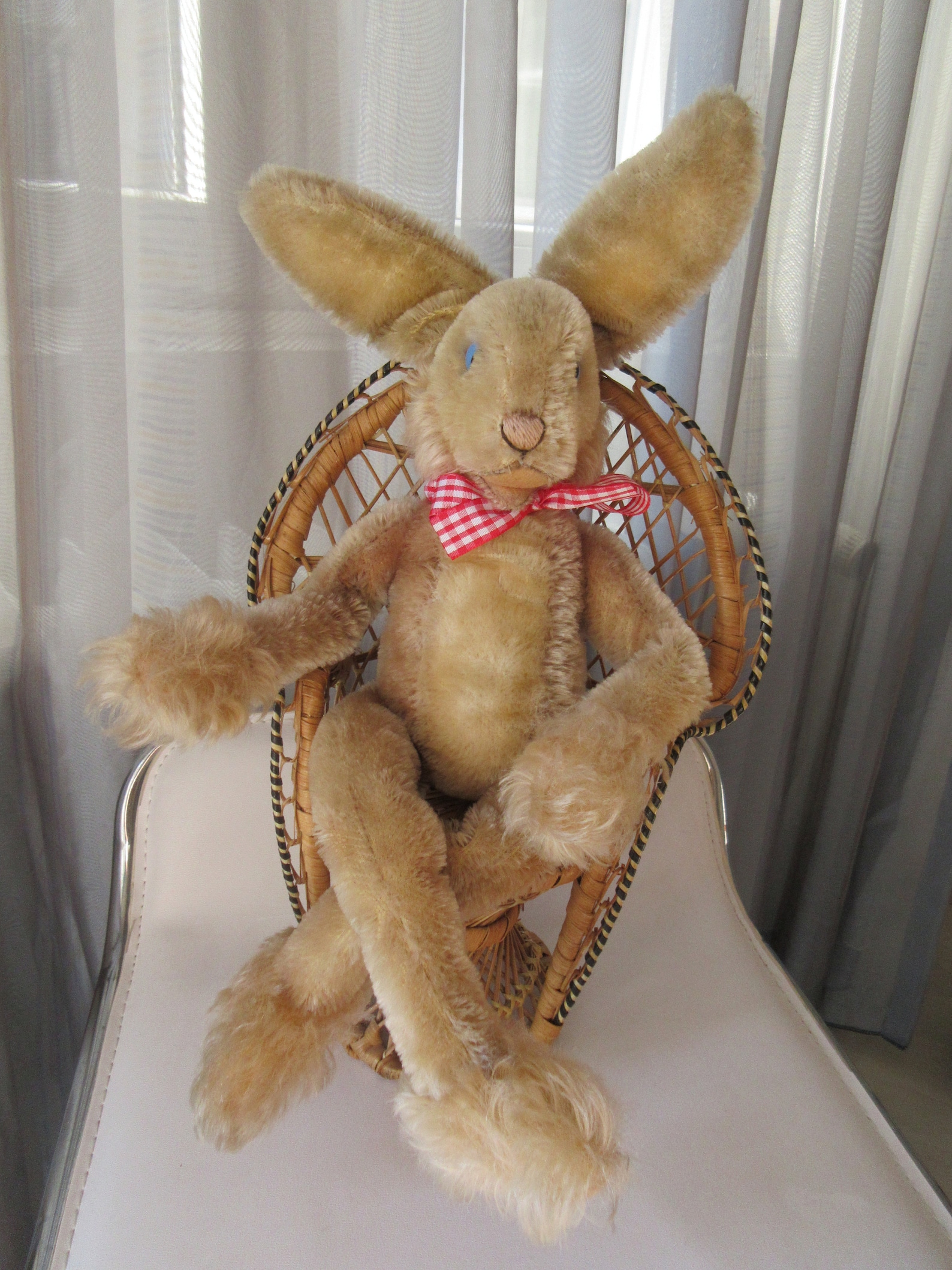 Steiff 'lulac' Bunny Rabbit 18'' Jointed Mohair Vintage 1950's 1960's ...