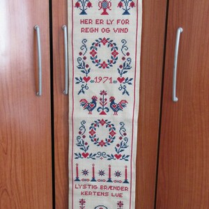 Vintage 1971's Danish Wall Embroidery Hand Made Cross Stitch Wall ...